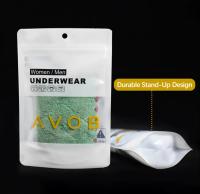 China Custom Resealable Stand Up Pouch Underwear Packaging Zip Lock Mylar Bags With Clear Window for sale
