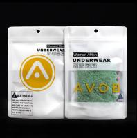 China Custom Resealable Stand Up Pouch Underwear Packaging Zip Lock Mylar Bags With Clear Window for sale
