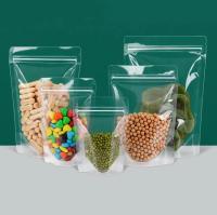 China Food Ziplock Clear Custom Print Stand Up Pouch Zip Lock Packaging Plastic Transparent Bag With Zipper for sale