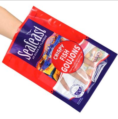 China Customized Printing Vacuum Fish Chicken Frozen Food Packaging With 3-Side Sealed Plastic Bag Logo for sale