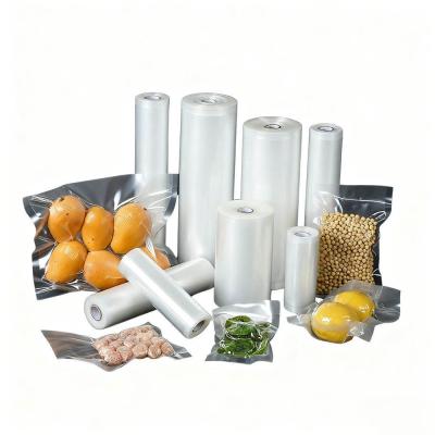 China Custom Printed Wholesale Transparent Nylon Vacuum Bag One Side Clear Pouch For Meat Or Vegetables for sale