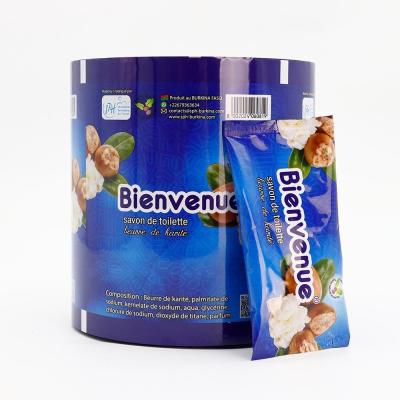 China Hot Sale Custom Printed Laminated Food Grade Plastic Roll Film Flexible Packaging For Soap Wrapping for sale
