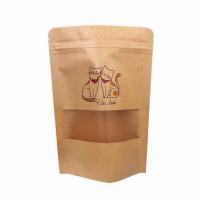China Eco-Friendly Packaging For Coffee Beans Tea Food Snacks Kraft Paper Clear Stand-Up Resealable Zip Lock Custom Logo for sale