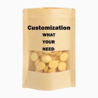 China Eco-Friendly Packaging For Coffee Beans Tea Food Snacks Kraft Paper Clear Stand-Up Resealable Zip Lock Custom Logo for sale