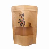 China Eco-Friendly Packaging For Coffee Beans Tea Food Snacks Kraft Paper Clear Stand-Up Resealable Zip Lock Custom Logo for sale