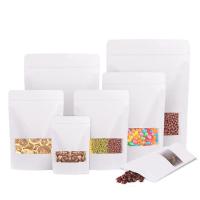 China Eco-Friendly Packaging For Coffee Beans Tea Food Snacks Kraft Paper Clear Stand-Up Resealable Zip Lock Custom Logo for sale