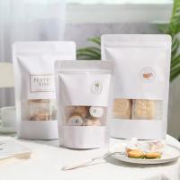 China Eco-Friendly Packaging For Coffee Beans Tea Food Snacks Kraft Paper Clear Stand-Up Resealable Zip Lock Custom Logo for sale