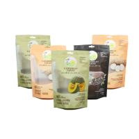 China Eco-Friendly Packaging For Coffee Beans Tea Food Snacks Kraft Paper Clear Stand-Up Resealable Zip Lock Custom Logo for sale