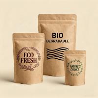 China Custom White Kraft Paper Eco-Friendly Compostable Pla Food Bags Coffee Pouch Stand Up Ziplock Pouch With Biodegradable Zipper for sale