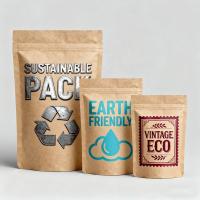 China Custom White Kraft Paper Eco-Friendly Compostable Pla Food Bags Coffee Pouch Stand Up Ziplock Pouch With Biodegradable Zipper for sale