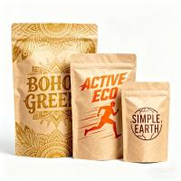 China Custom White Kraft Paper Eco-Friendly Compostable Pla Food Bags Coffee Pouch Stand Up Ziplock Pouch With Biodegradable Zipper for sale
