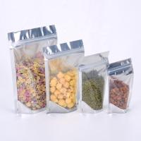 China Glossy Reusable Laminated Aluminum Foil Food Delivery Ziplock Bags Yin Yang Stand Up Pouch With Clear Front for sale