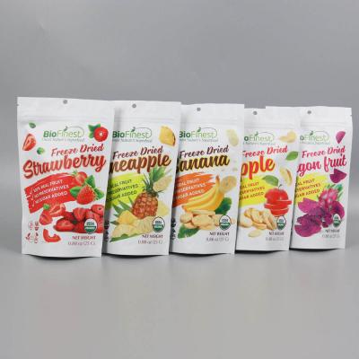 China Customized Printed Resealable Zip Lock Plastic Aluminum Foil Snack Freeze Dried Fruit Doypack Stand Up Pouch Food Packaging Bags for sale