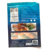 China PET PE White Stand Up Pouch With Window Sea Fresh Food for sale