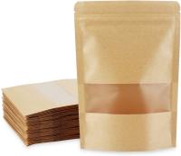 China Beef Jerky Kraft Stand Up Pouches Packing Food Customized Zipper for sale