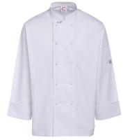 China Stand Up Collar White Chef Coat for sale
