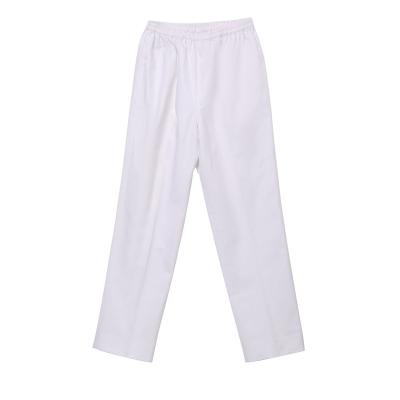China Elastic Waist Draw String White Chef Pants for sale