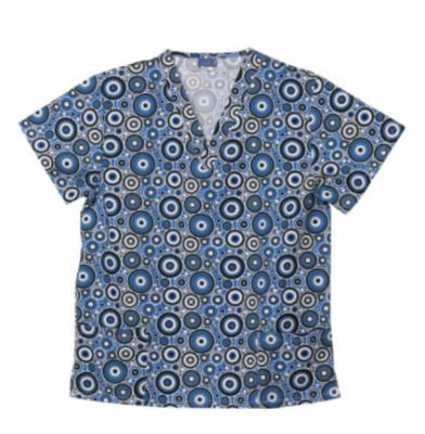 China 155 GSM Plain Woven Short Sleeve V Neck Printed Nursing Scrubs for sale