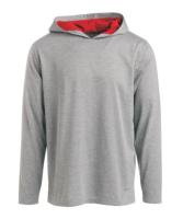 China Grey Plain Woven Polyester95% Spandex5% Long Sleeve Hooded Shirts for sale