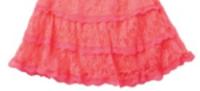 China Children Polyester Spandex Rose Red Lace Short Skirt for sale