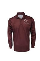 China 180GSM Lapel Collar Long Sleeve Men Burgundy Shirt With Buttons Sublimation Printing for sale
