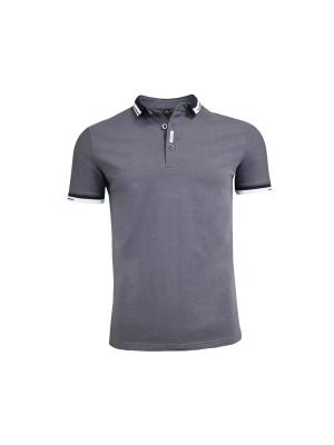 China 180GSM 65% Polyester 35% Cotton  Polo T-Shirt For Men Rolled Collar With Buttons Contrast Color for sale