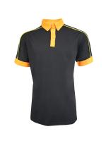 China 180GSM 100% Polyester T-SHIRT & POLO For Men Color Orange Contrast Black for sale