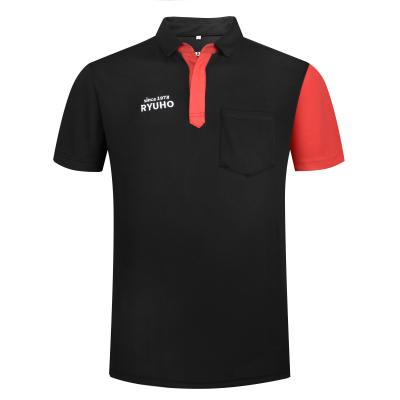 China M to 3XL Mens Polo T Shirt V Neck Color Red Contrast Black for sale
