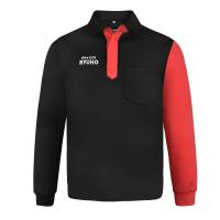 China 180G 100 Polyester Long Sleeve T-SHIRT & POLO Red Contrast Black With Embroidery for sale