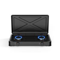 China Aluminum Tabletop 2 Burner Gas Cooktop for Household and Outdoor Camping with 80-120g/hour Consumption for sale