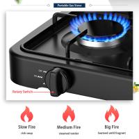 China Aluminum Tabletop 2 Burner Gas Cooktop for Household and Outdoor Camping with 80-120g/hour Consumption for sale