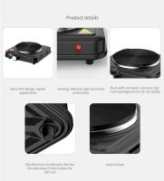 China Countertop Square Portable Mini Hot Plate Electric Stove Single Burner 1000W 220-240V for sale