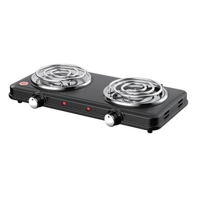 China Portable 2-Burner Electric Stove 1000W Double Hot Plate Spiral Cooker for Household Use for sale