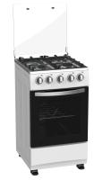 China 68L Capacity 4-Burner Stainless Steel Gas Range with Glass Cover - 50x50x86cm Free Standing Cooker for sale