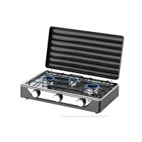 China Commercial Three Burner Gas Stove 598x334x90mm Stainless Steel Countertop for sale