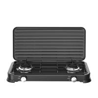 China ECO-GS6002B Double Burner Camping Gas Stove with 2.2kW Heating and Safety Knob Temperature Control for sale