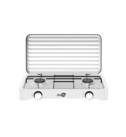 China 2.2KW Double Burner Gas Stove Table Top Cooktop ECO-GS6012L White 3000pcs Monthly Capacity for sale