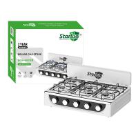 China ECO-GS6015H 5-Burner Gas Stove with 0.5mm Coated Iron Plate and D11.5mm Air Hose for sale
