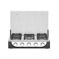 China Stainless Steel Glass Top Gas Stove 5 Burner Butane Gas Cooker with 0.5mm SS Plate and 3000pcs Monthly Capacity for sale