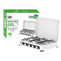 China ECO-GS6055 Table Top 5 Burner Gas Stove with 0.6mm Coating and Manual Ignition for Household Kitchen Use for sale