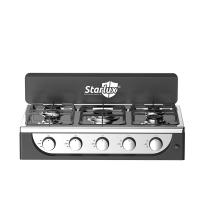 China ECO-GS6015H 5-Burner Stainless Steel Gas Stove with Electric Ignition - 0.45mm SS Plate, 13.38kg for sale