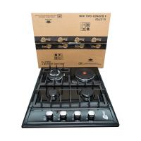 China Stainless Steel 4 Burner Gas Cooktop with Electric Hob 590x510mm 220V 50Hz Cast Iron Frame for sale