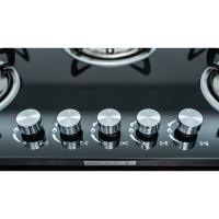 China 7mm Tempered Glass 5-Burner Gas Cooktop 1.5V DC Igniter 760x510mm for sale