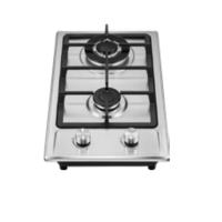 China 30cm Stainless Steel Two Burner Gas Cooktop with 220V Pulse Ignition for Compact Kitchen Installation for sale