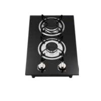China ECO-GS6202G 6mm Tempered Glass 2-Burner Gas Cooktop 300×510mm LPG/NG Built-In Stove for sale