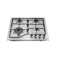 China OEM 4 Burner Built-In Gas Cooktop 600x510mm Stainless Steel with 220V Pulse Ignition for sale