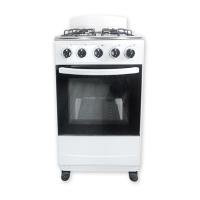 China 50cm 4-Burner Free Standing Gas Cooker with 55L Oven and Grill - White Stainless Steel Household Appliance for sale