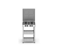 China Stainless Steel 4-Burner Gas Stove 2.2kW Free Standing Cooker with 0.45mm Panel Thickness for sale