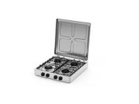 China Outdoor Camping Stainless Steel 4 Burner Gas Cooker with 2.2kW Power and 0.45mm Panel Thickness for sale