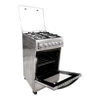 China 88L 4-Burner Free Standing Gas Stove with Rotisserie Oven - 50x50x86cm Stainless Steel for sale